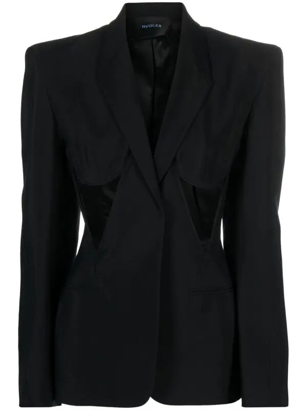 MUGLER Cut-out Structured Blazer