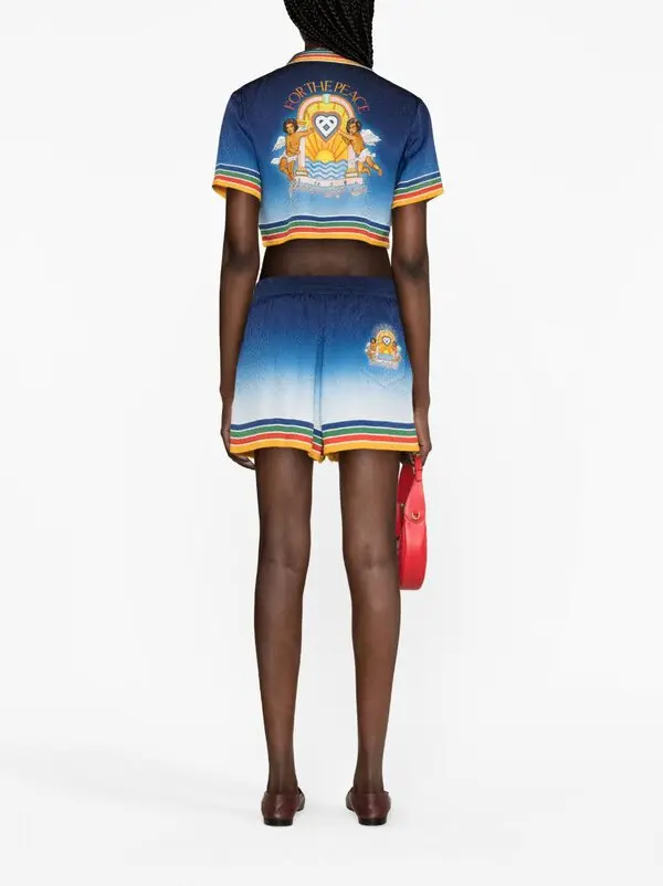 Casablanca Studio De Musique Silk Shorts - Blue