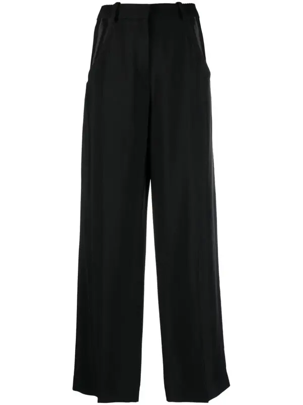 MUGLER Wide-leg Trousers - Black