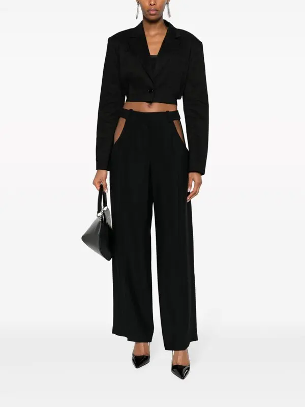 MUGLER Wide-leg Trousers - Black