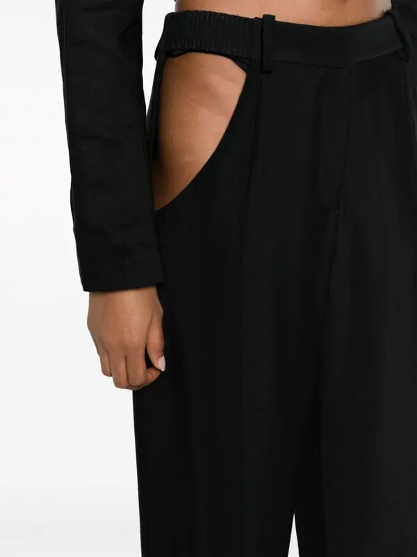 MUGLER Wide-leg Trousers - Black