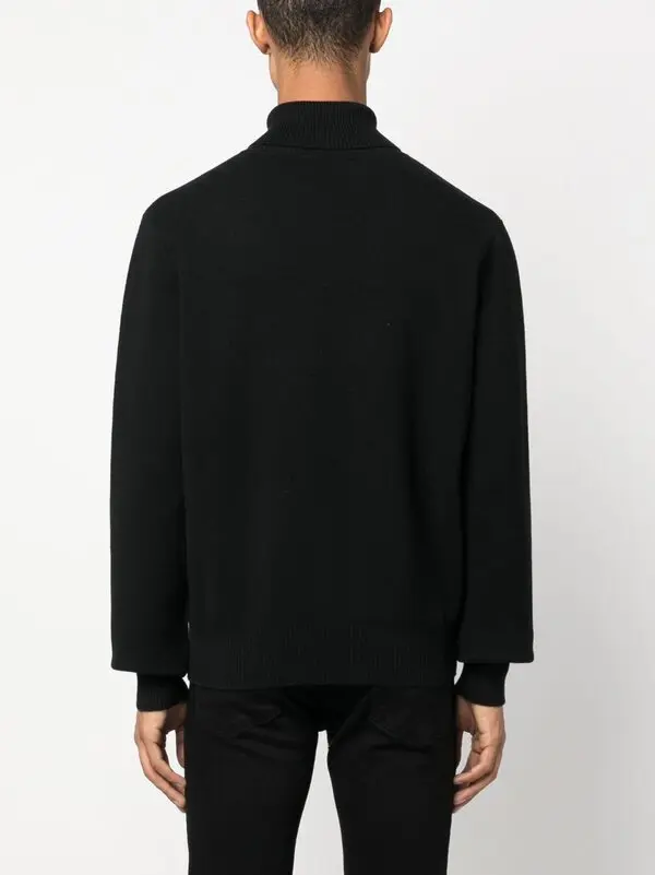 Versace Logo-print Roll-neck Jumper - Black