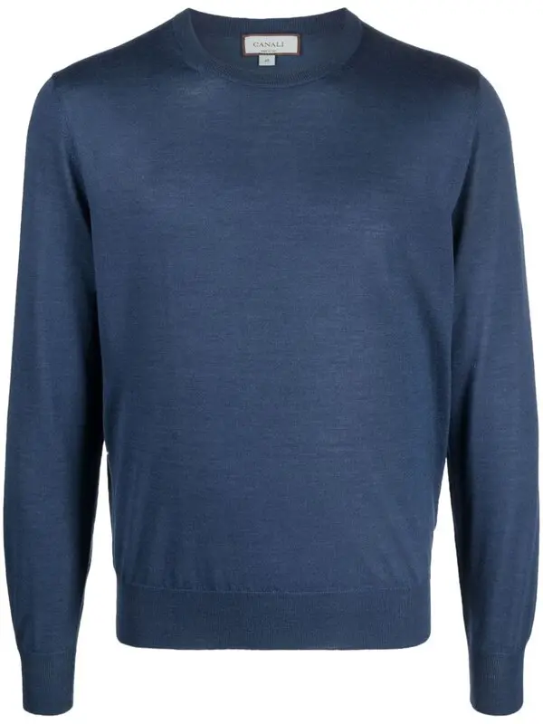 Canali Fine-knit Jumper - Blue