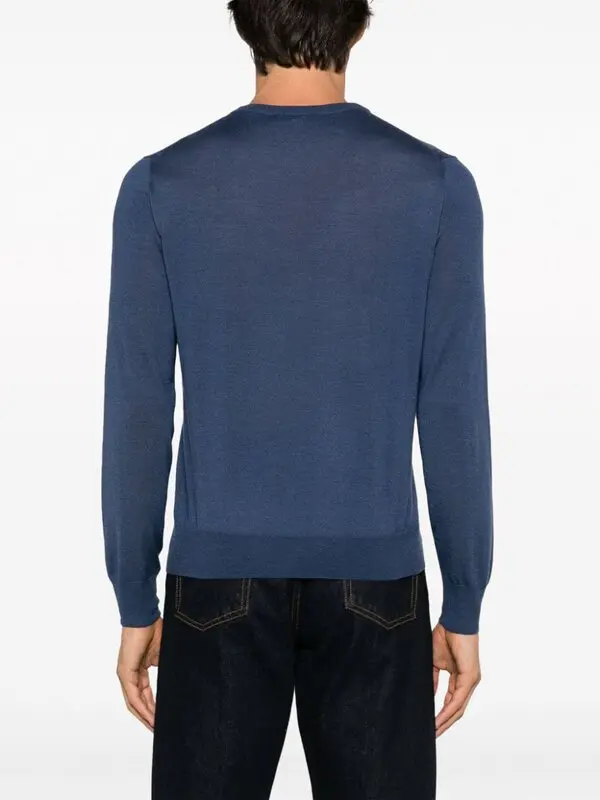Canali Fine-knit Jumper - Blue