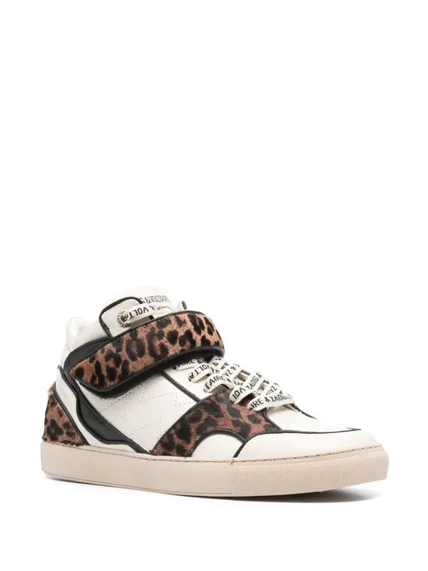 Zadig&Voltaire Mid Flash Leopard-effect Sneakers - Neutrals