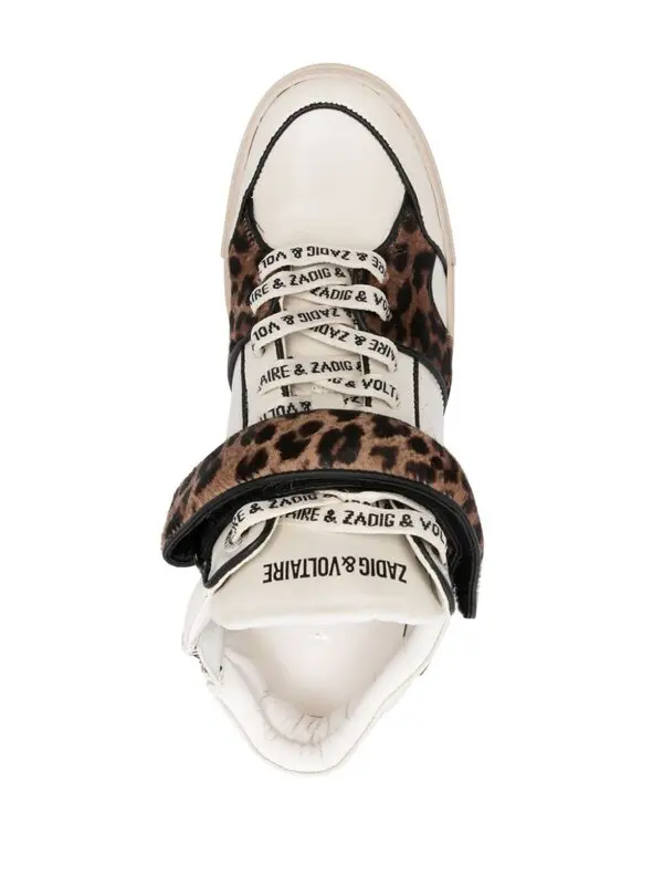 Zadig&Voltaire Mid Flash Leopard-effect Sneakers - Neutrals