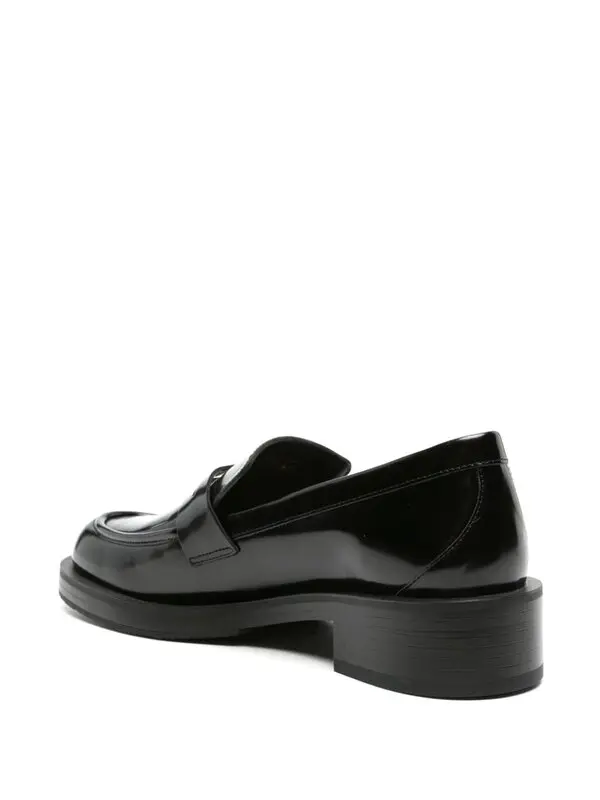 STUART WEITZMAN Palmer Bold Leather Loafers - Black