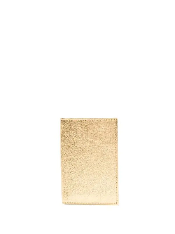 Comme Des Garçons Logo-debossed Metallic Wallet - Gold