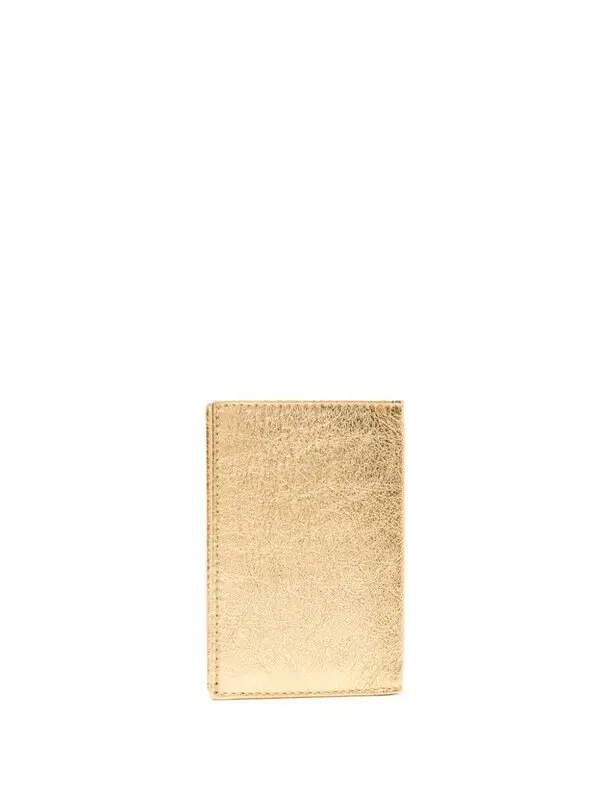 Comme Des Garçons Logo-debossed Metallic Wallet - Gold