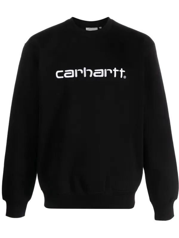 Carhartt Work In Progress Logo-embroidered Crew-neck Sweatshirt - Black