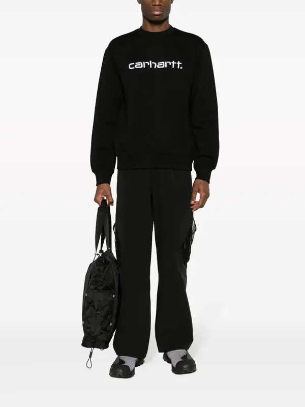 Carhartt Work In Progress Logo-embroidered Crew-neck Sweatshirt - Black
