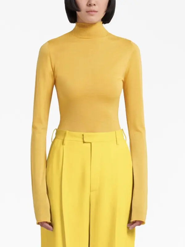 Marni High-neck Ribbed Jumper - Yellow