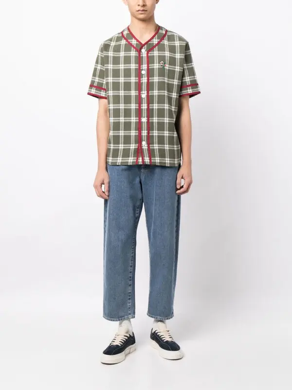 CLOT Check-pattern Striped-edge Shirt