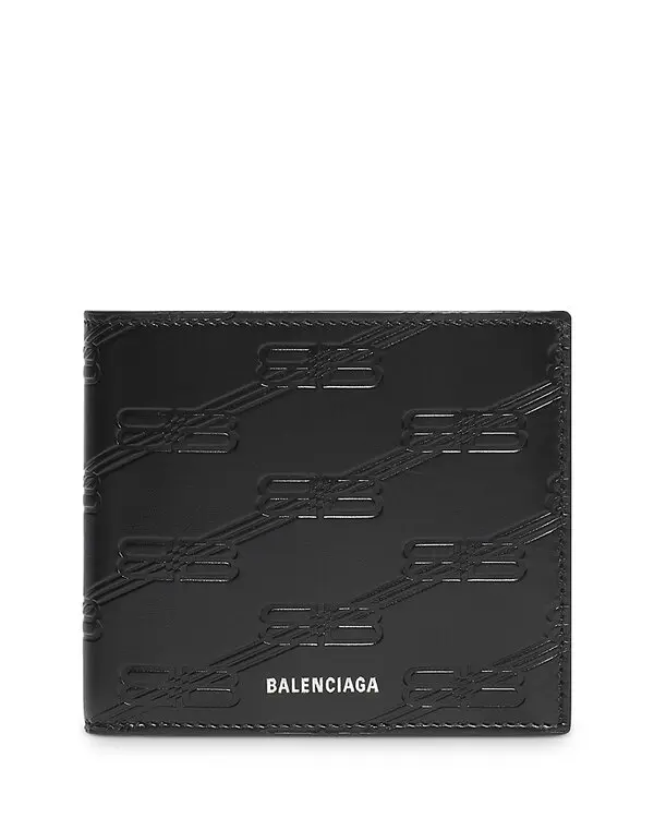 Balenciaga Embossed Monogram Square Folded Wallet Box - Black
