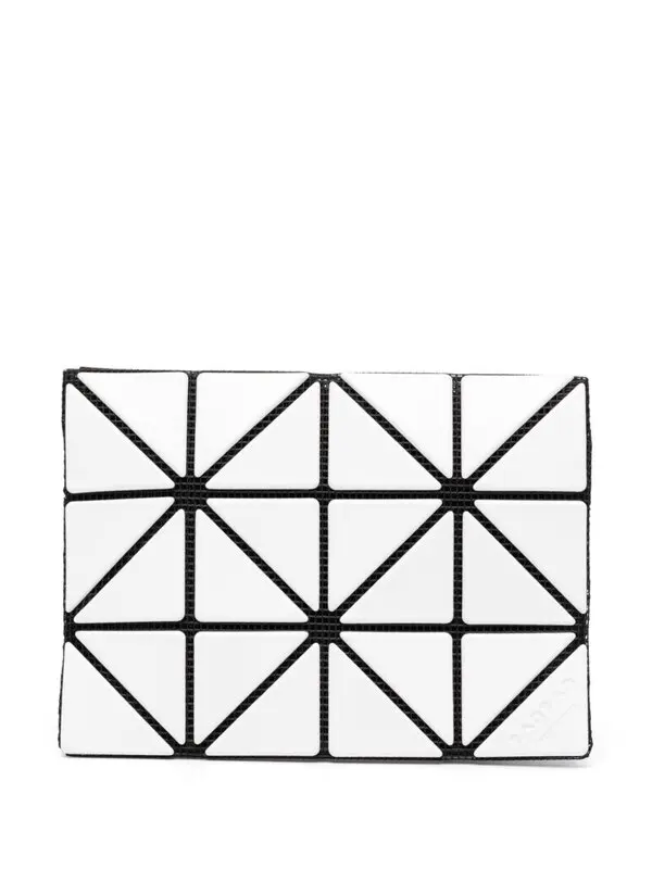 Issey Miyake High-shine Geometric-design Cardholder - White