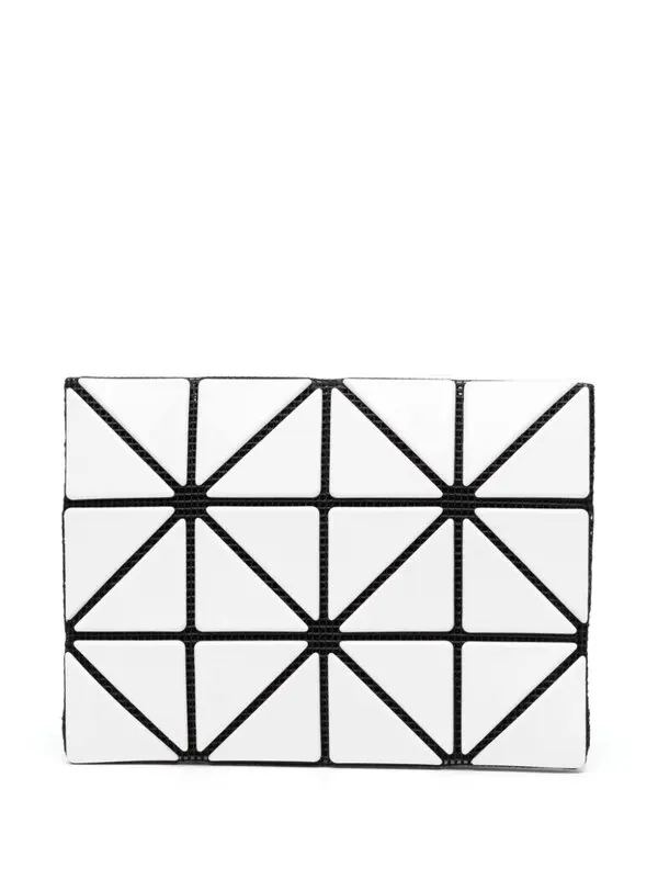 Issey Miyake High-shine Geometric-design Cardholder - White
