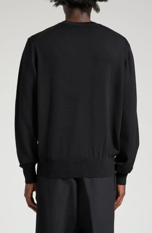 AMI Paris De Coeur Wool Crewneck Sweater - Black