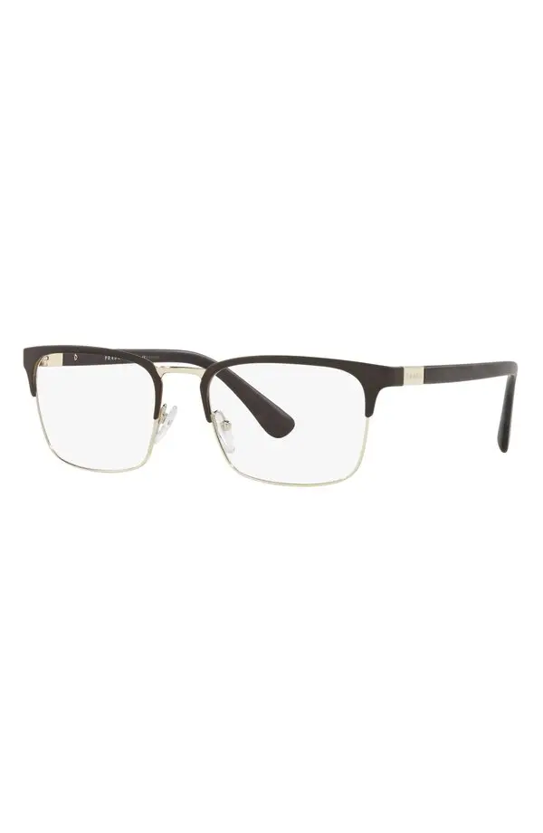Prada Heritage Square Optical Glasses - Matte Pale Gold