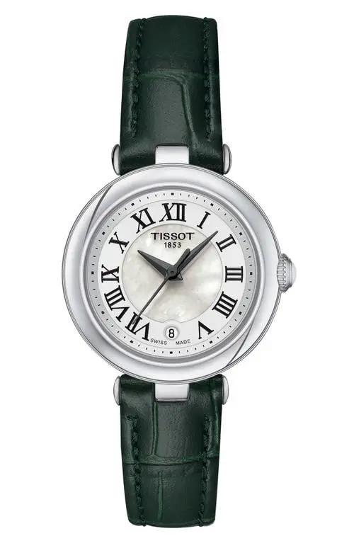 TISSOT Bellissima Leather Strap Watch - Green