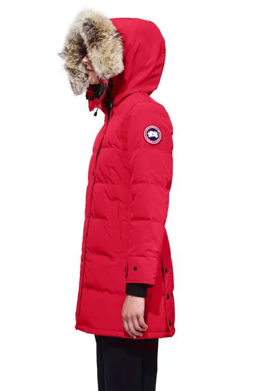 Canada Goose Fusion Fit Genuine Coyote Fur Trim Down Parka - Red