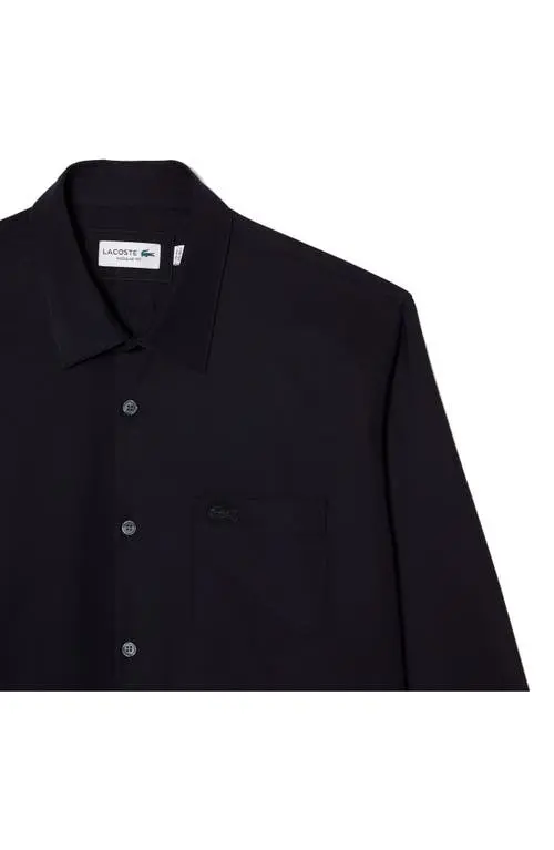 Lacoste Regular Fit Solid Poplin Button-up Shirt - Hde Abimes