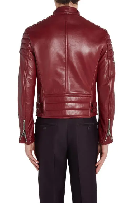 TOM FORD Glossy Plongé Leather Biker Jacket