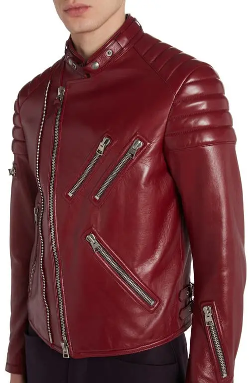 TOM FORD Glossy Plongé Leather Biker Jacket