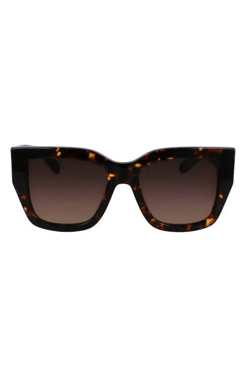 FERRAGAMO Gancini Modified Rectangle Sunglasses - Dark Tortoise