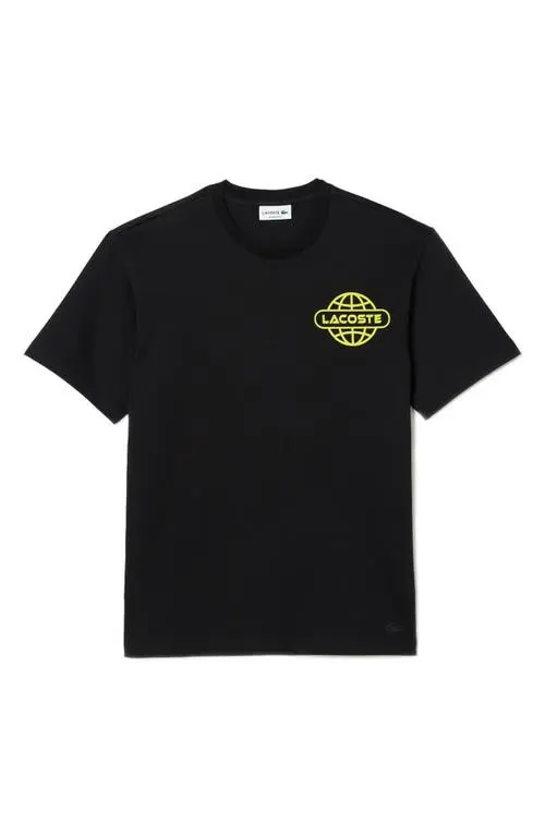 Lacoste Relaxed Fit Logo Cotton Graphic T-shirt - Noir