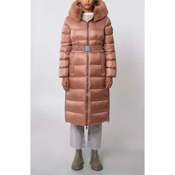 THE RECYCLED PLANET COMPANY Lexi Water-resistant Hooded Puffer Coat - Mocha