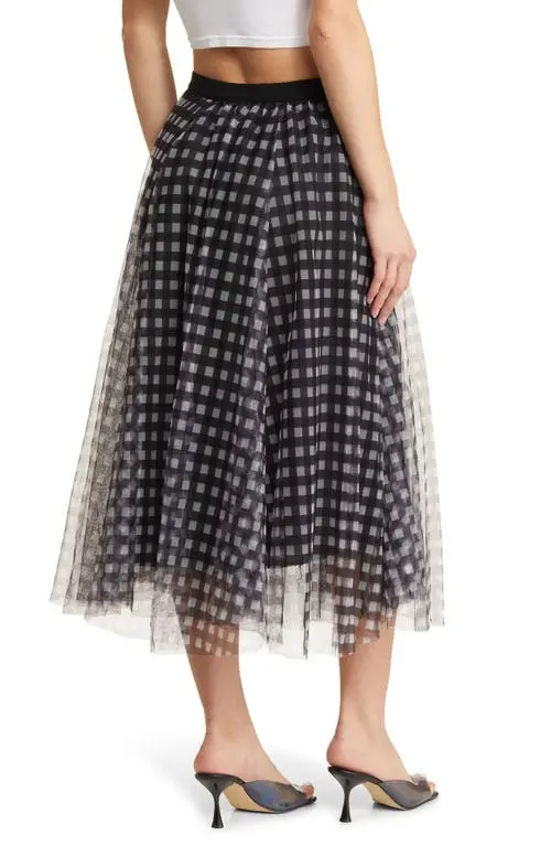 NIKKI LUND Peggy Check Mesh Skirt