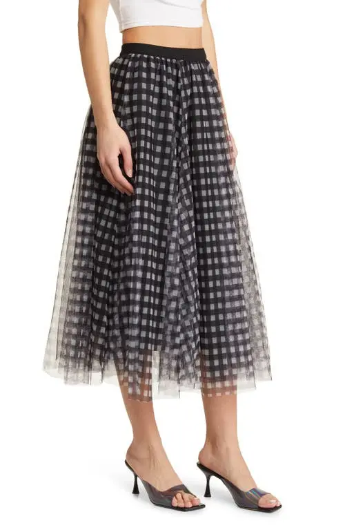 NIKKI LUND Peggy Check Mesh Skirt