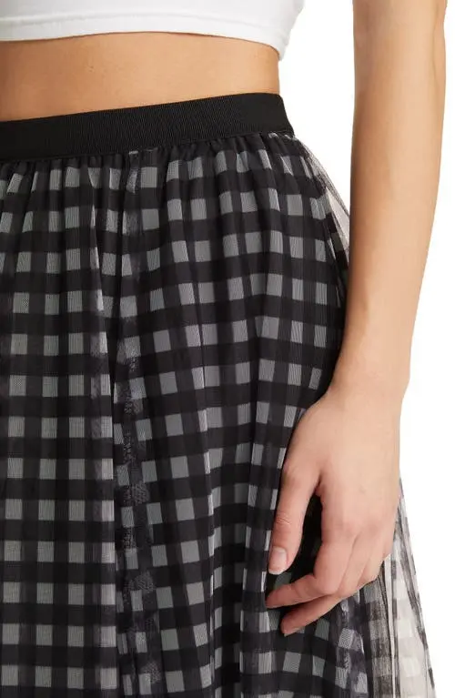 NIKKI LUND Peggy Check Mesh Skirt