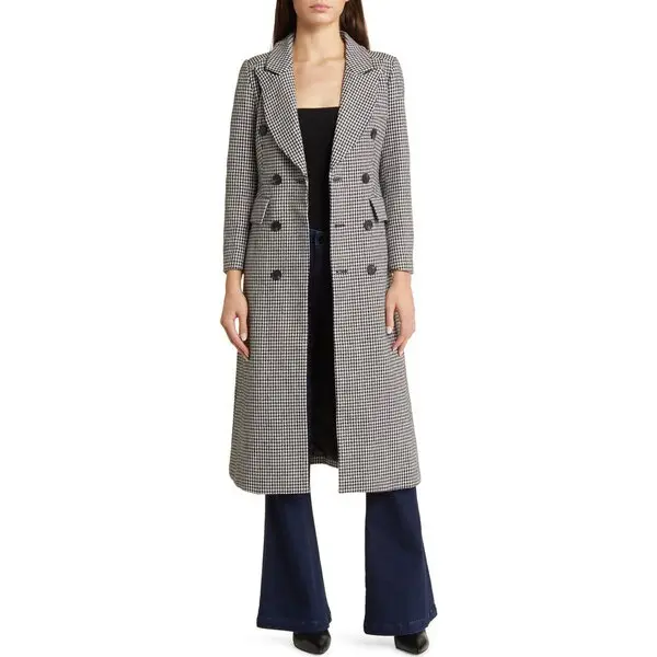 NIKKI LUND Houndstooth Double Breasted Coat