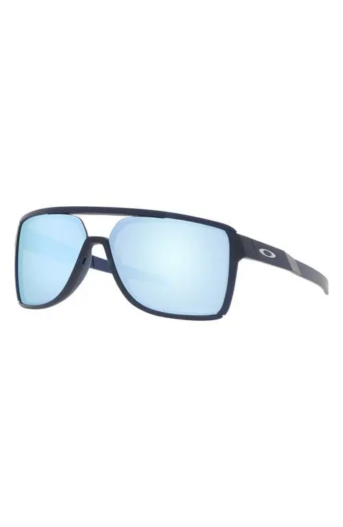 Oakley Castel 63mm Prizm™ Polarized Oversize Rectangular Sunglasses - Trans Blue