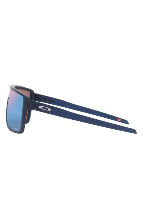 Oakley Castel 63mm Prizm™ Polarized Oversize Rectangular Sunglasses - Trans Blue