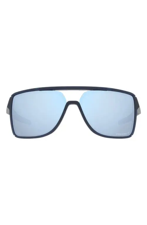 Oakley Castel 63mm Prizm™ Polarized Oversize Rectangular Sunglasses - Trans Blue