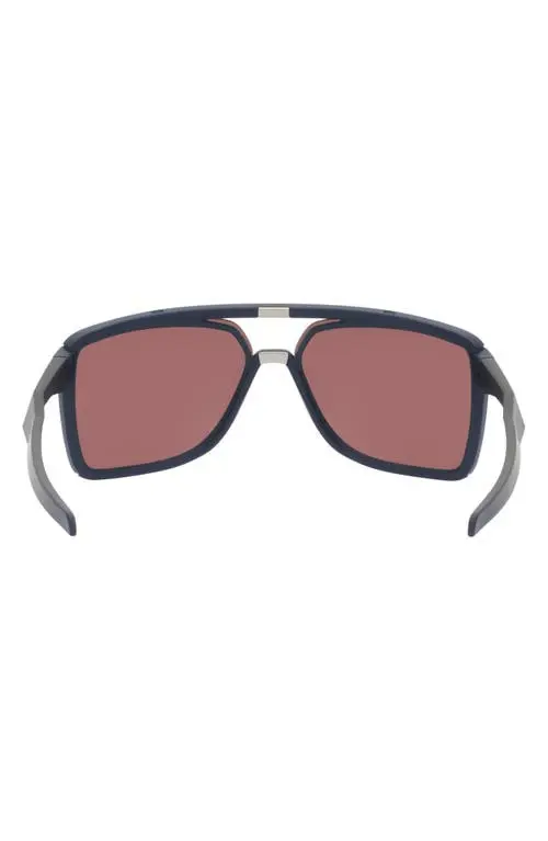 Oakley Castel 63mm Prizm™ Polarized Oversize Rectangular Sunglasses - Trans Blue