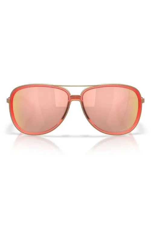 Oakley Split Time Aviator Sunglasses - Matte Peach / Rose Gold