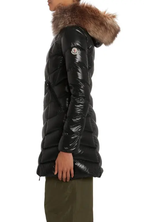 Moncler Marre Quilted Down Coat With Shearling Trim