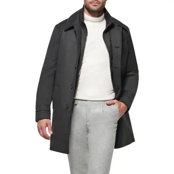 NORWEGIAN WOOL Waterproof Virgin Wool & Silk Down Coat - Dark Graphite