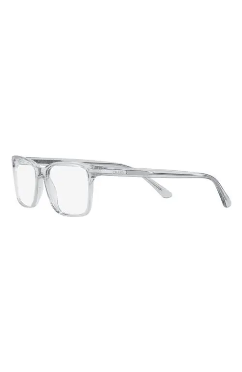 Prada 56mm Rectangular Eyeglasses - Crystal Grey