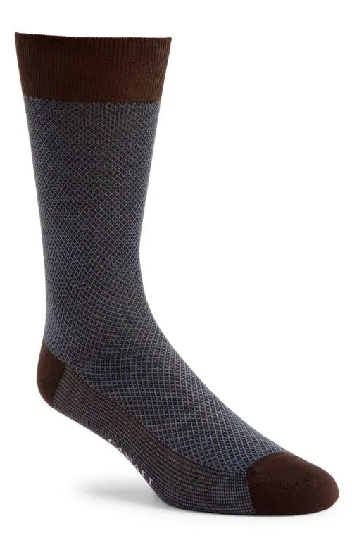 Canali Geometric Jacquard Dress Socks - Brown