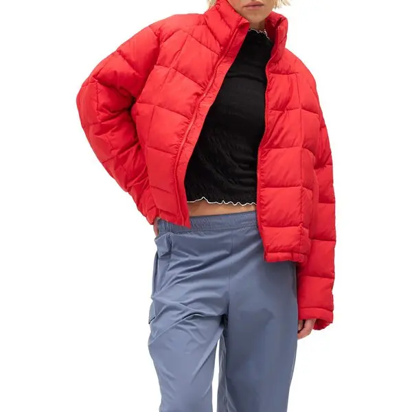 HALFDAYS Nellie Packable Puffer Jacket - Rouge