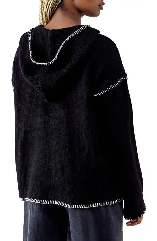BDG URBAN OUTFITTERS Blanket Stitch Hooded Cardigan