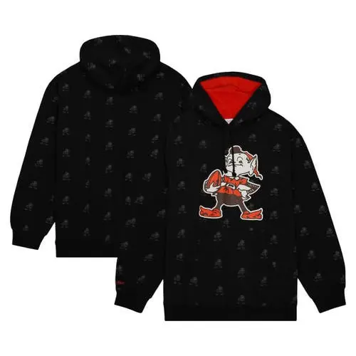 Mitchell & Ness Cleveland Browns Allover Print Fleece Pullover Hoodie