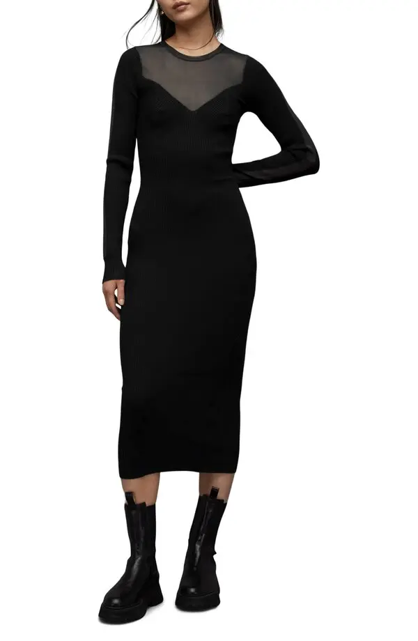 chinese dress ladies AllSaints Women's Dress Lexi Dress Black UK 4/US 0 at Amazon Women's  Clothing store