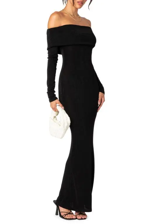 EDIKTED Susan Off-the-shoulder Maxi Dress