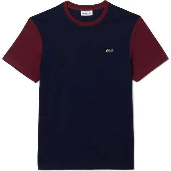 Lacoste Regular Fit Colorblock Cotton T-shirt - Marine/zinc