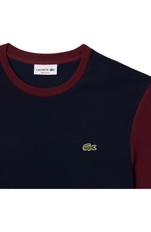 Lacoste Regular Fit Colorblock Cotton T-shirt - Marine/zinc